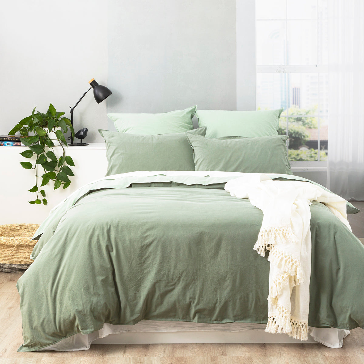 Essentials Vintage Stone Washed Duvet Cover Set King | Smartfox NZ ...
