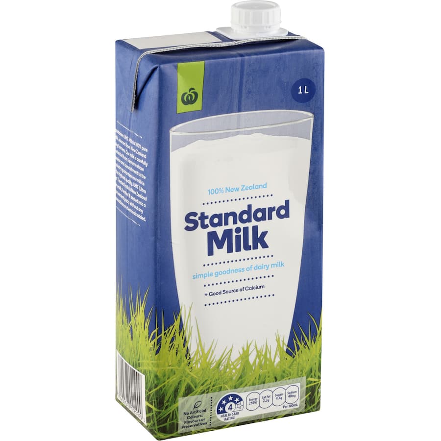 Woolworths Milk Standard UHT Carton 1L - Pure NZ Dairy – SmartfoxNZ