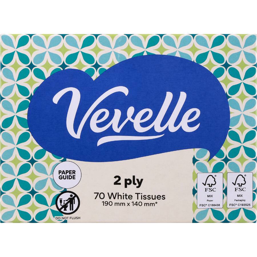 Vevelle Facial Tissue Travel Box 2 Ply - 70 pack – SmartfoxNZ