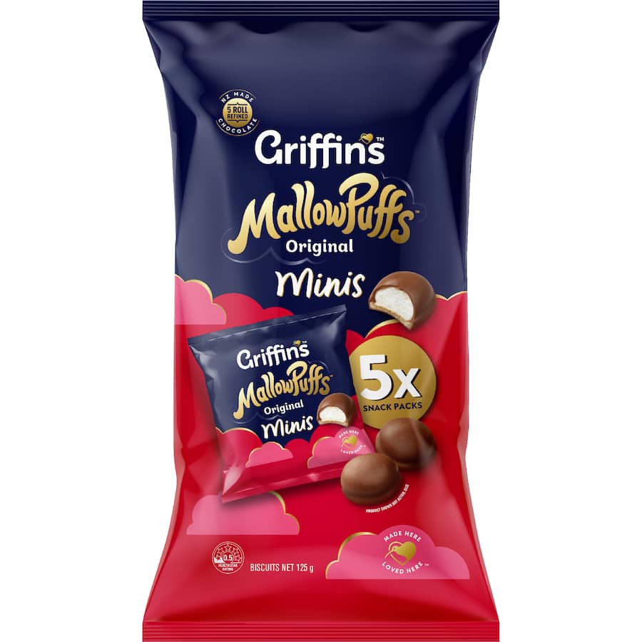 Griffins Biscuits Mallowpuffs Mini - Fluffy Snacks for Everyone ...