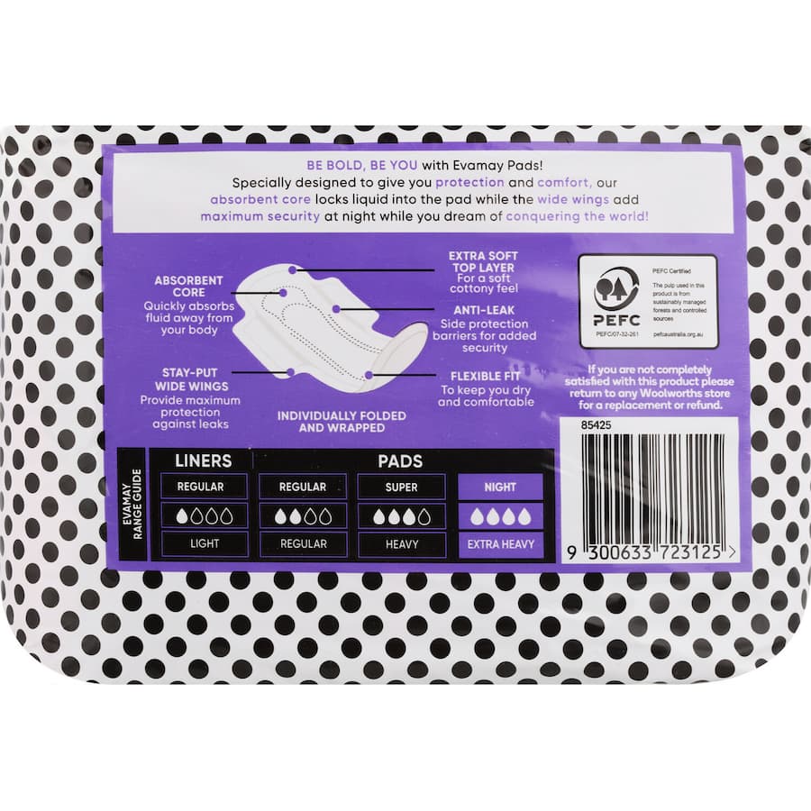 Evamay Night Time Pads With Wings - 12pack – SmartfoxNZ