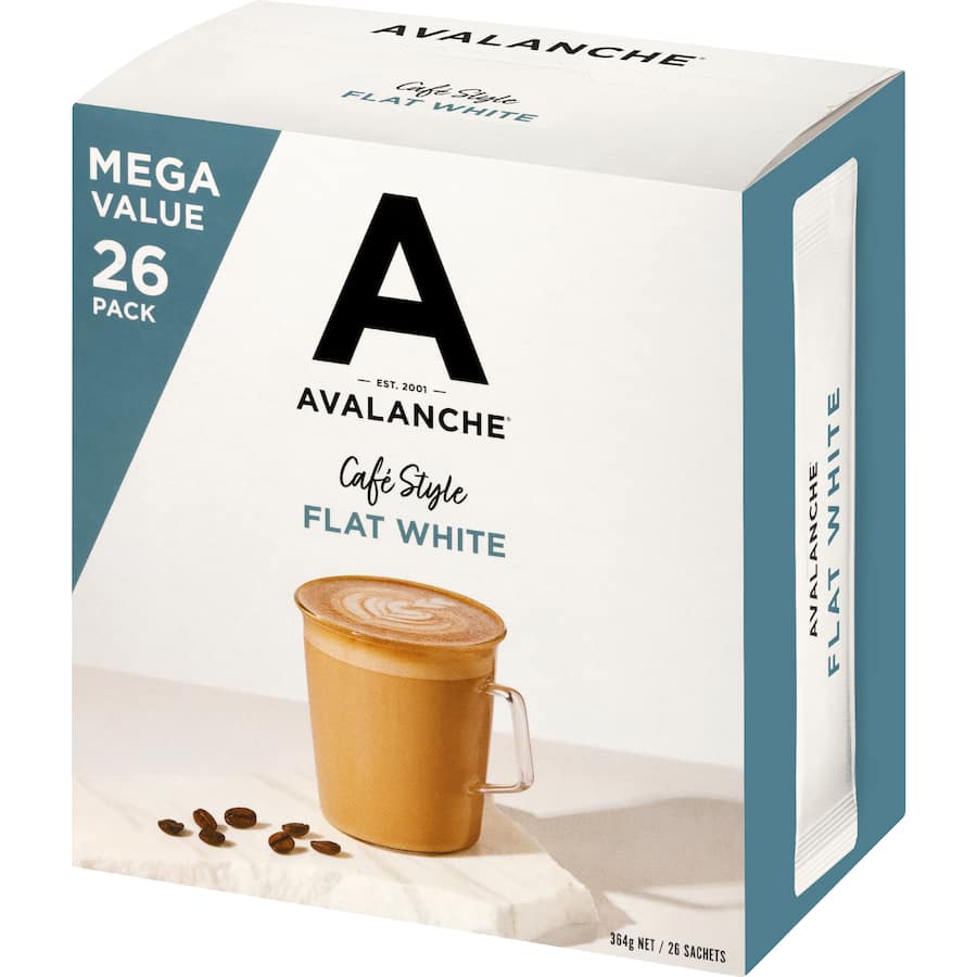 Avalanche Coffee Sachets 99% Sugar Free Flat White - 26 Pack – SmartfoxNZ