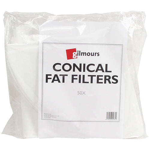 Gilmours Fat Filters 11 inch Conical 50pk - Smartfox NZ – SmartfoxNZ