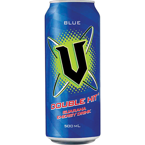 V Blue Guarana Energy Drink 12 x 500ml - Natural Caffeine Boost ...