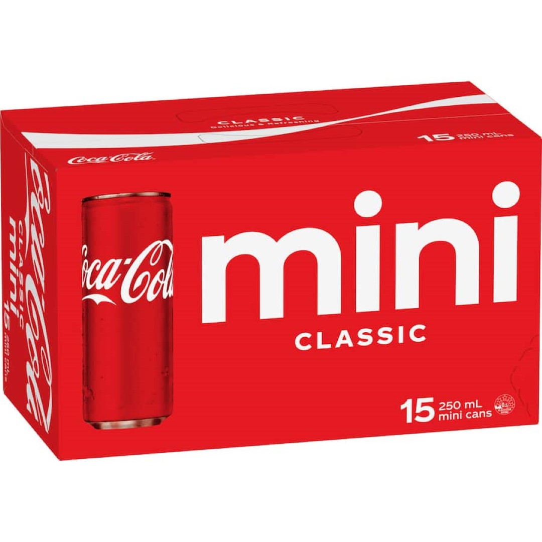 Coca Cola Soft Drink 250ml Cans - 15 Pack for Refreshing Enjoyment ...