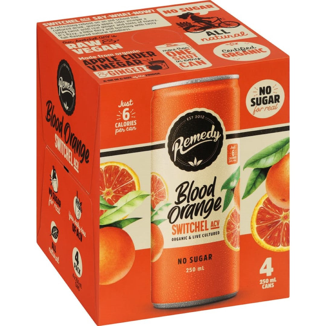 Remedy Organic Switchel Blood Orange 4-Pack - Refreshing Drink – SmartfoxNZ