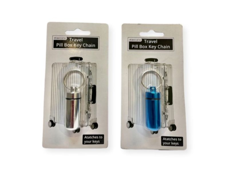 Aluminium Travel Pill Box Key Chain - Maxcare (Set of 12 Assorted ...