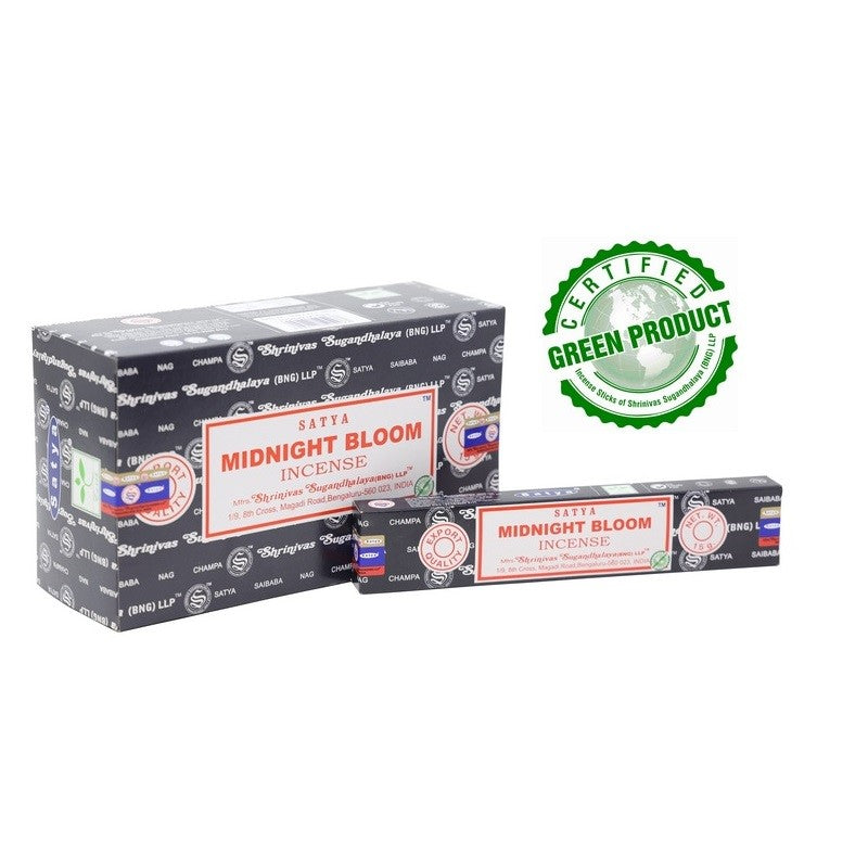 Satya Midnight Bloom 15gm Set of 12 - Enchanting Incense – SmartfoxNZ