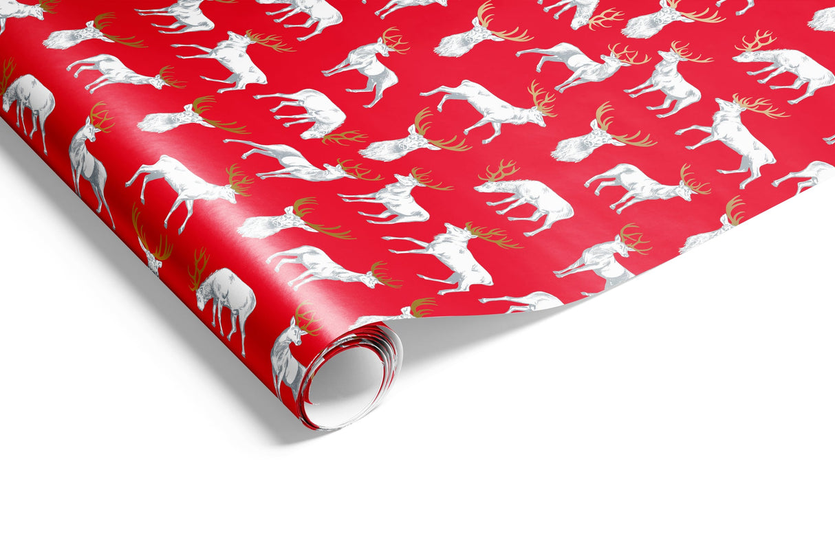 Wrapping Paper - Stag Wrap Red Gold – SmartfoxNZ