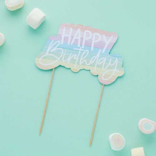 Eco Rainbow 'Happy Birthday' Card Cake Topper – SmartfoxNZ