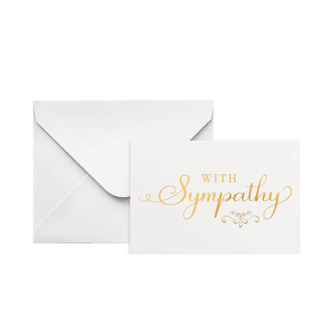 Gold Foil Sympathy Card & Envelope Pack - 25 Elegant Cards – SmartfoxNZ