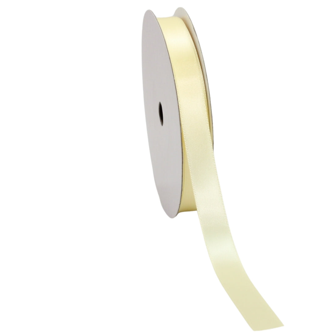 FD Satin Single Face Ribbon in Butter Cream 15mm x 50m – SmartfoxNZ