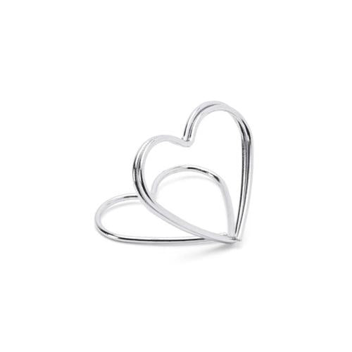 Classic Wedding Heart Place Card Holder Silver - Pack of 10 – SmartfoxNZ