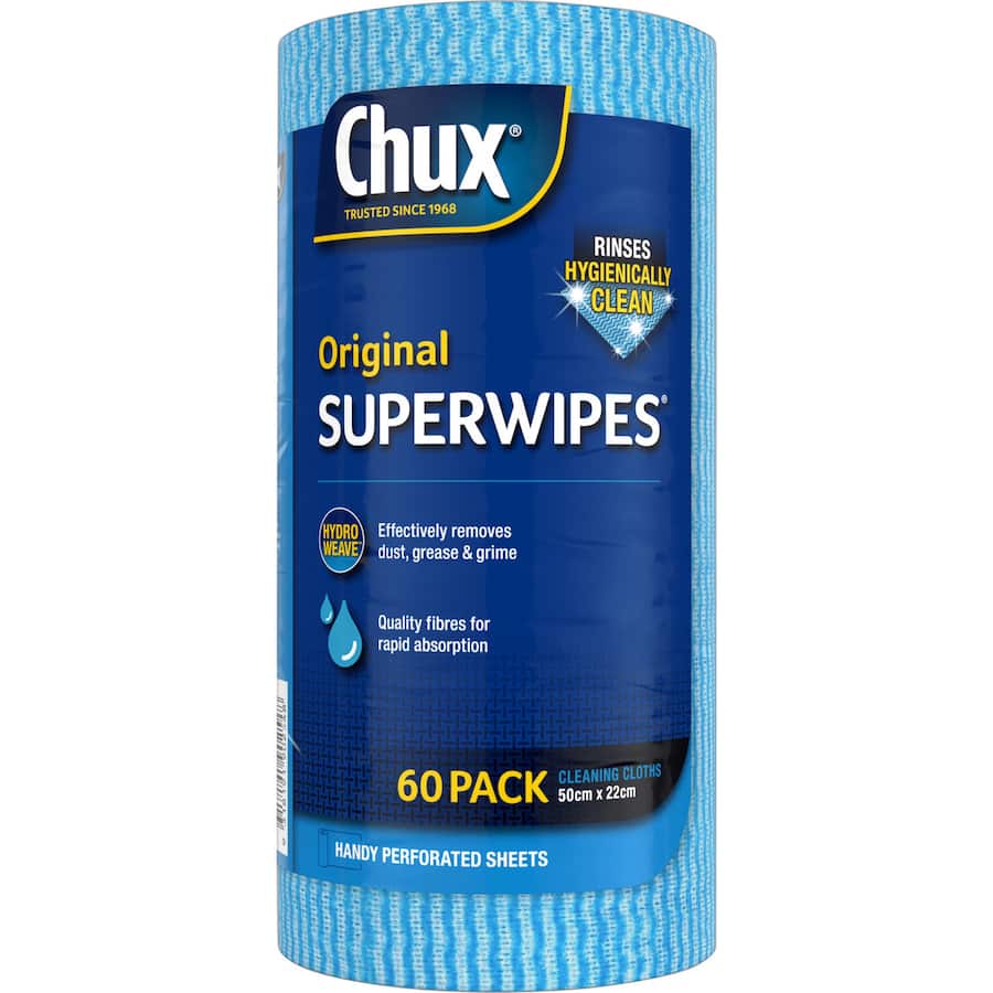 Chux Superwipes Original Roll - 60 Pack for Ultimate Cleaning – SmartfoxNZ